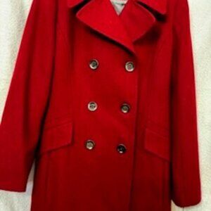 Calvin Klein | Jackets & Coats | Calvin Klein Deep Red Wool Blend ...